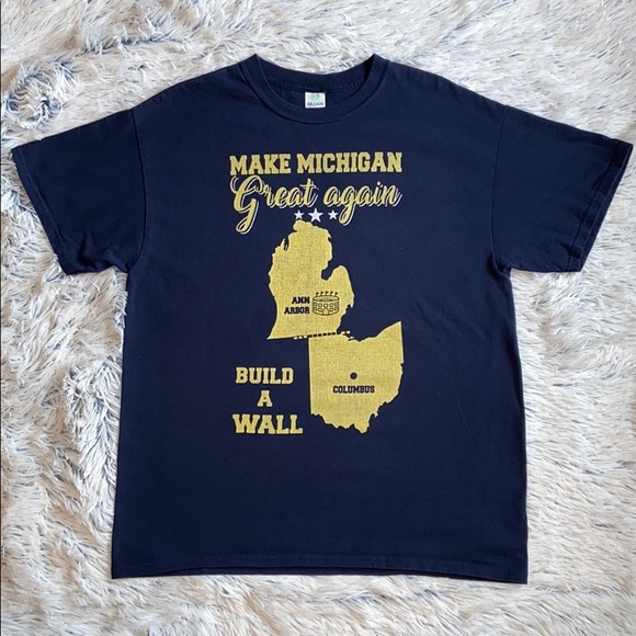 Gildan | Shirts | Make Michigan Great Again Build A Wall Mens L | Poshmark